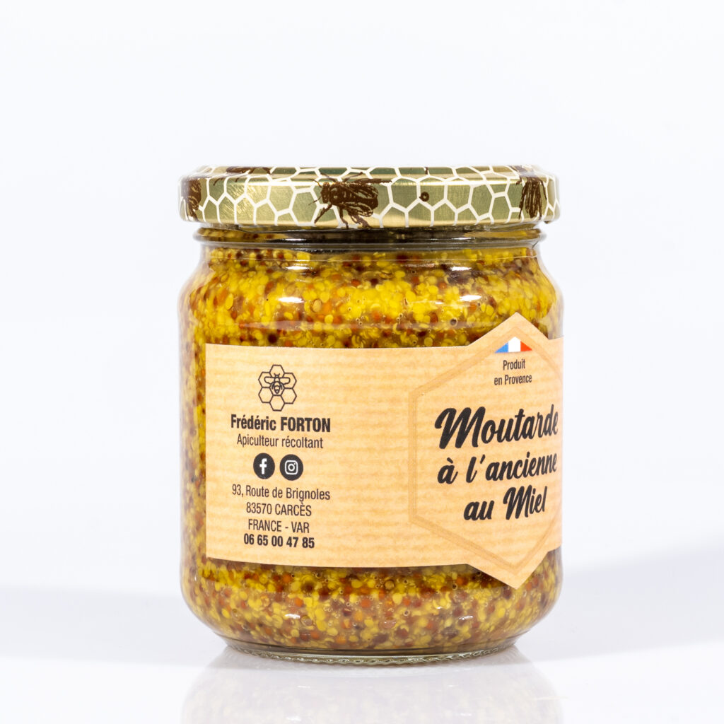 Moutarde à l'ancienne au miel 200 g - Forton Apiculteur : Vente Miels ...